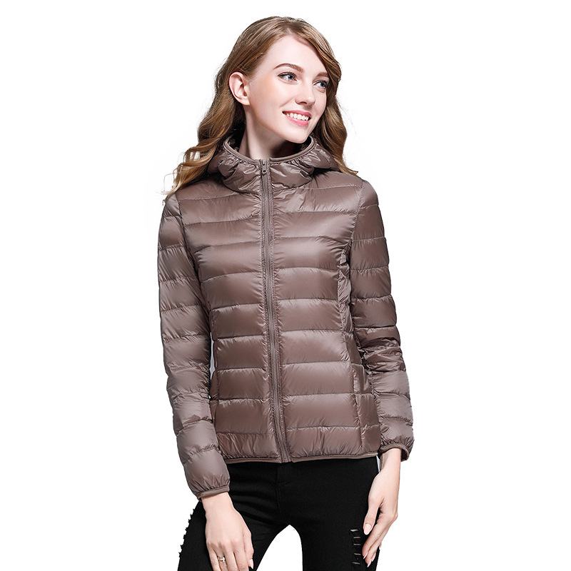 2024 Autumn and Winter New Lightweight down Jacket Women's Short Hood ...