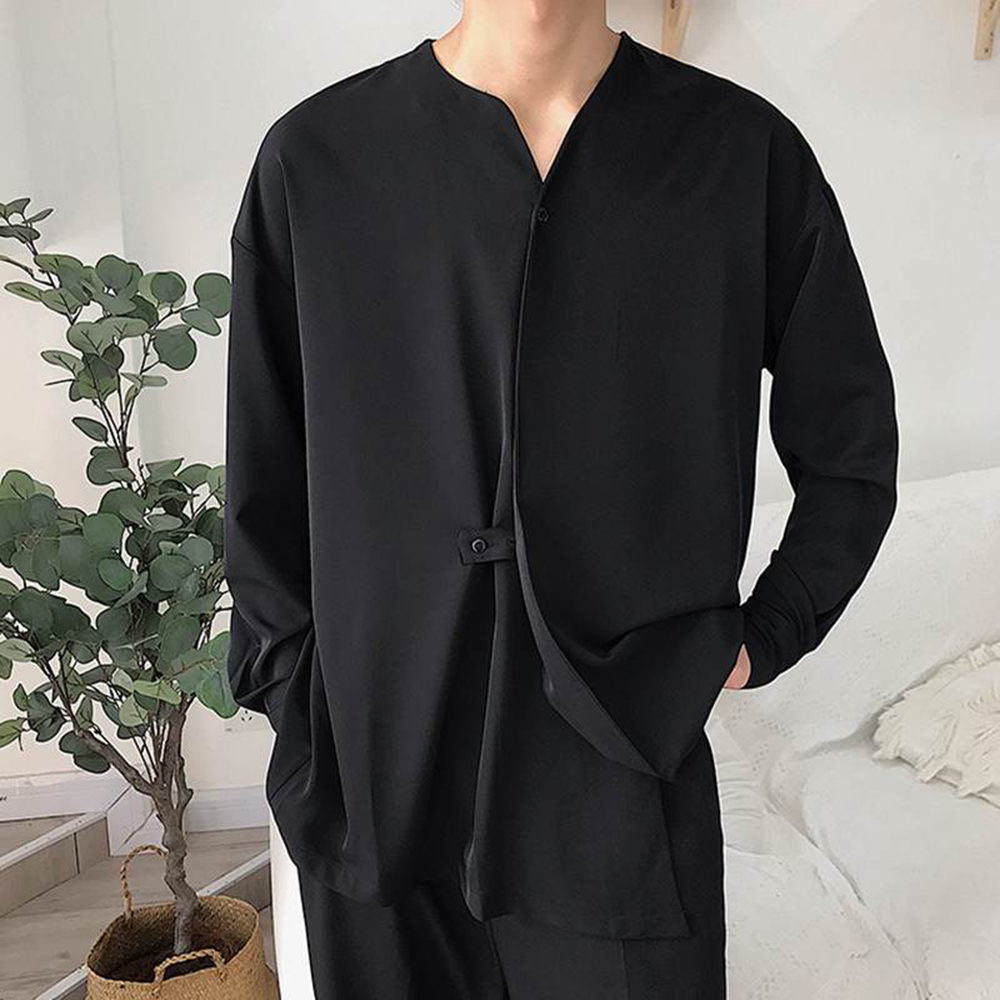 2023 Black Net Shirt for Men Short Bulk Shirts Men Male Casual Loose ...