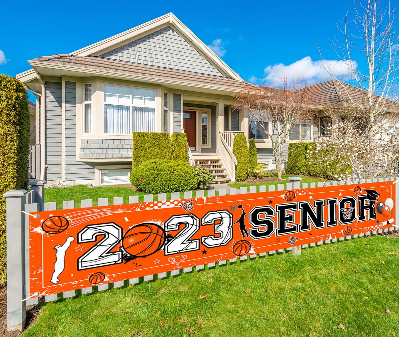 2023 Blue and White Graduation Banner Yard Sign Lawn Outdoor Garden for ...