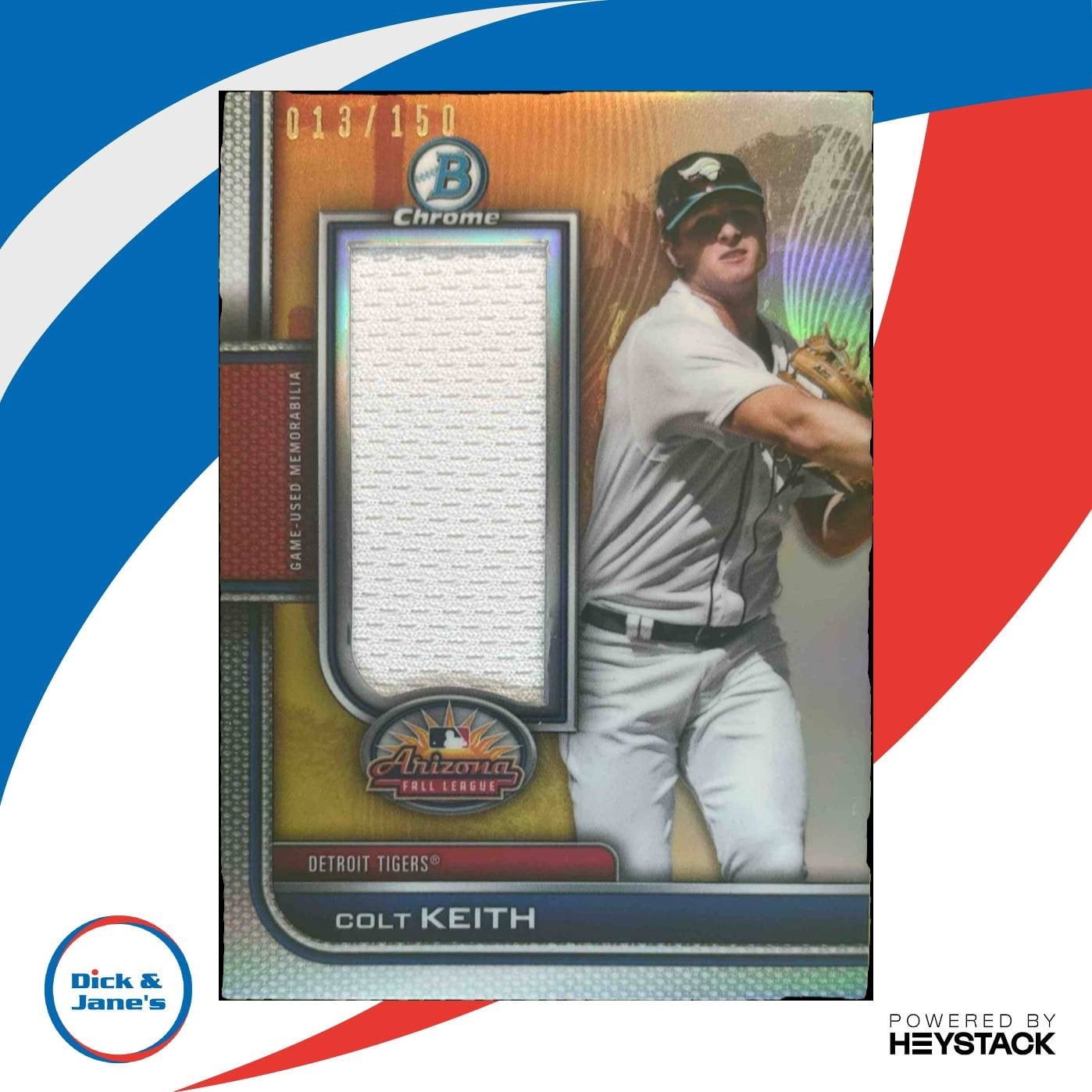 2023 Bowman Chrome Colt Keith 2022 AFL Relics 13/150 #AFLR-CK Detroit ...