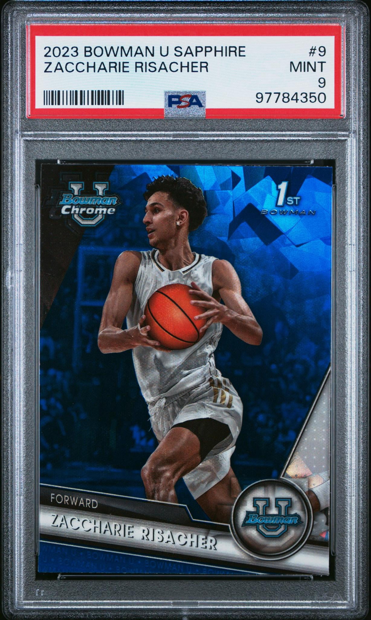 2023 Bowman U Chrome Sapphire Zaccharie Risacher #9 1st Bowman PSA 9 ...