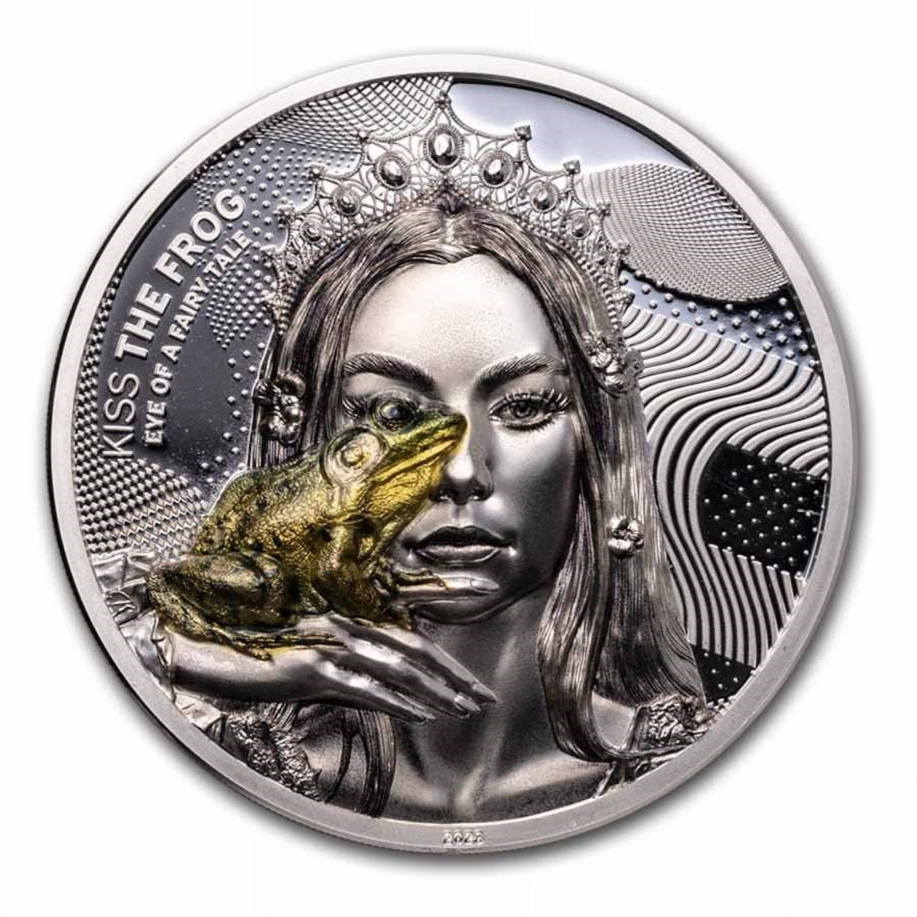 2023 CIT Kiss the Frog 2 oz High Relief Colorized Proof Silver Coin ...