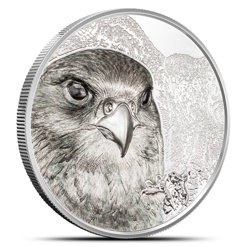 2023 CIT Mongolian Falcon 3 oz High Relief Colorized Proof Silver Coin ...