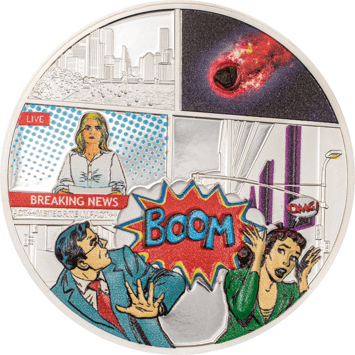 2023 CIT Tenham 1 oz High Relief Colorized Silver Coin w/ REAL ...