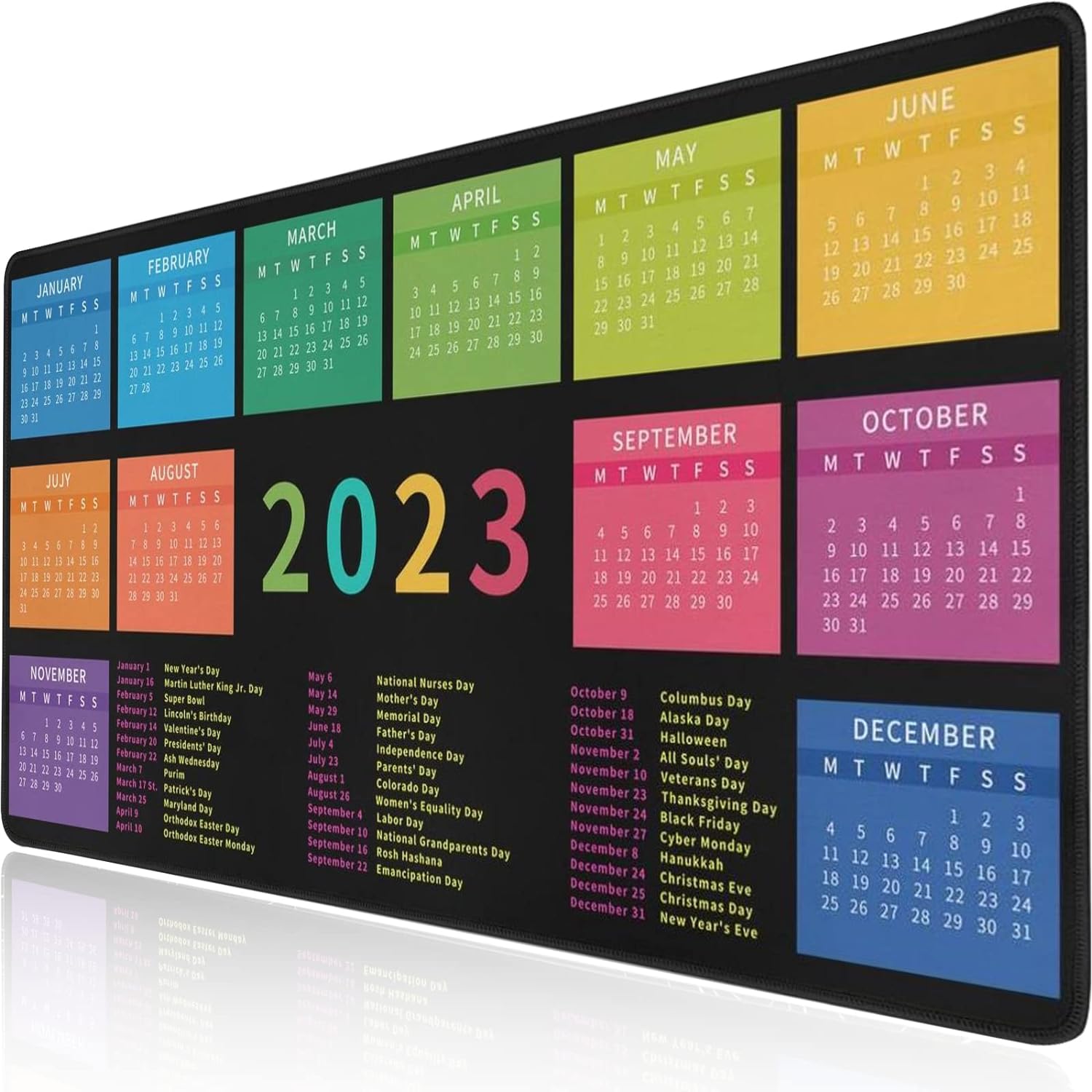 2023 Calendar Mouse Pad Large Gaming Computer Desk Mouse Pad No Slip ...