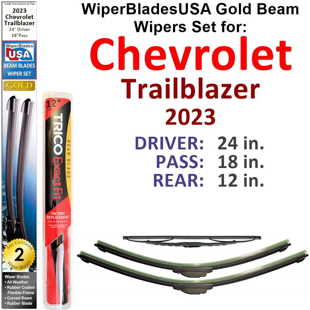 2023 Chevrolet Trailblazer Beam Wiper Blades Wipers WBUSA (Set of 3) w ...
