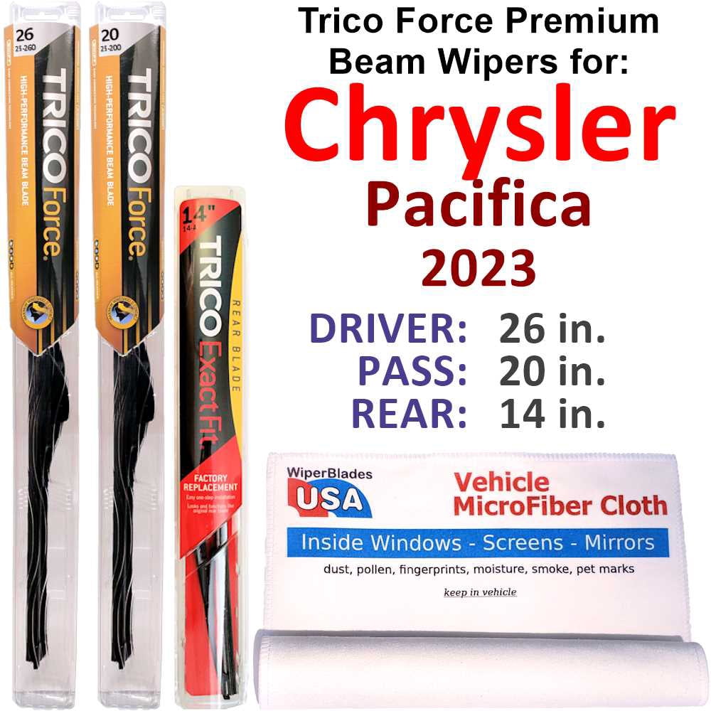 2023 Chrysler Pacifica Performance Beam Wipers (Set of 3) w/Rear Wiper ...