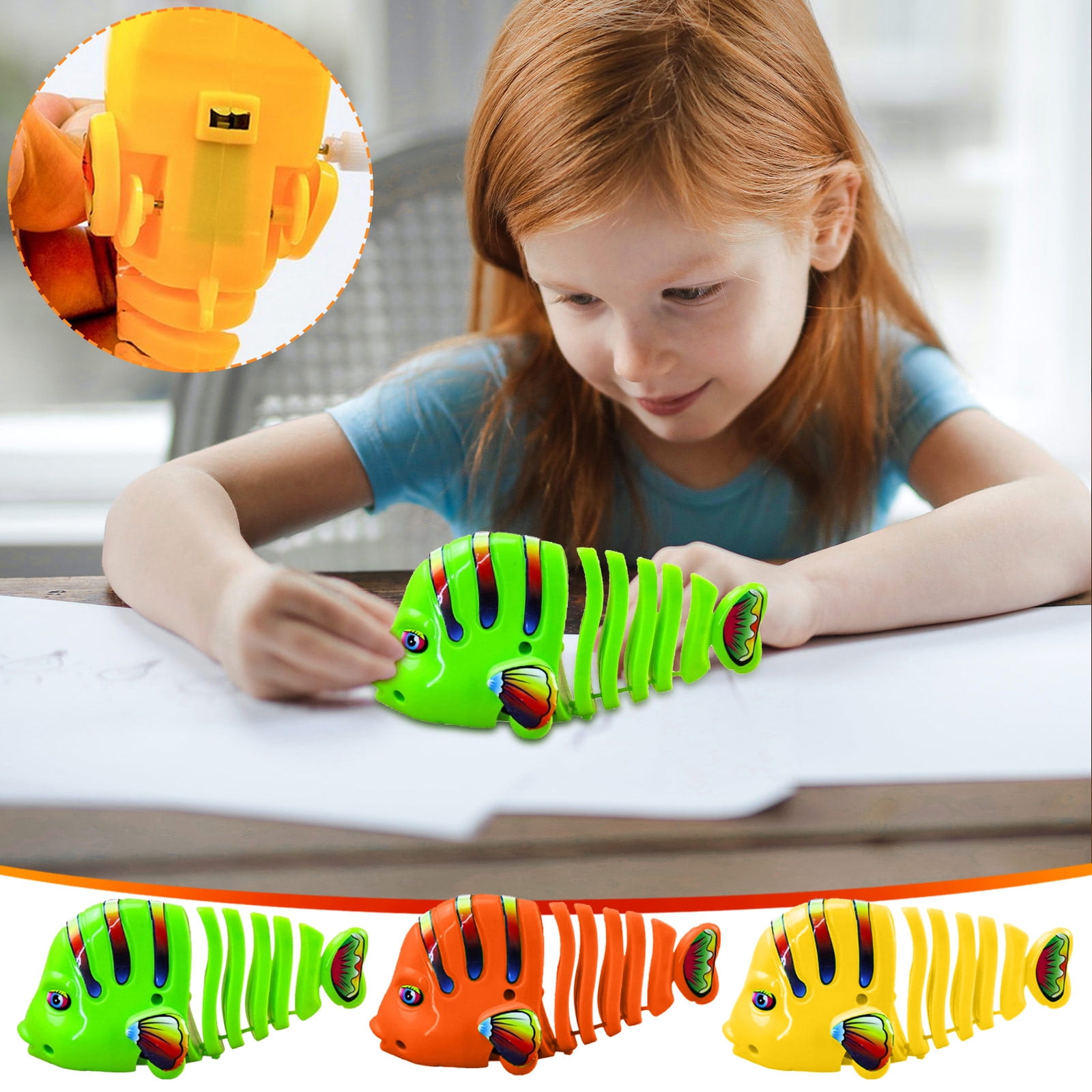 2023 Clockwork Swinging Cartoon Fish Toys,Plastic Wind-Up Wiggle Fish ...