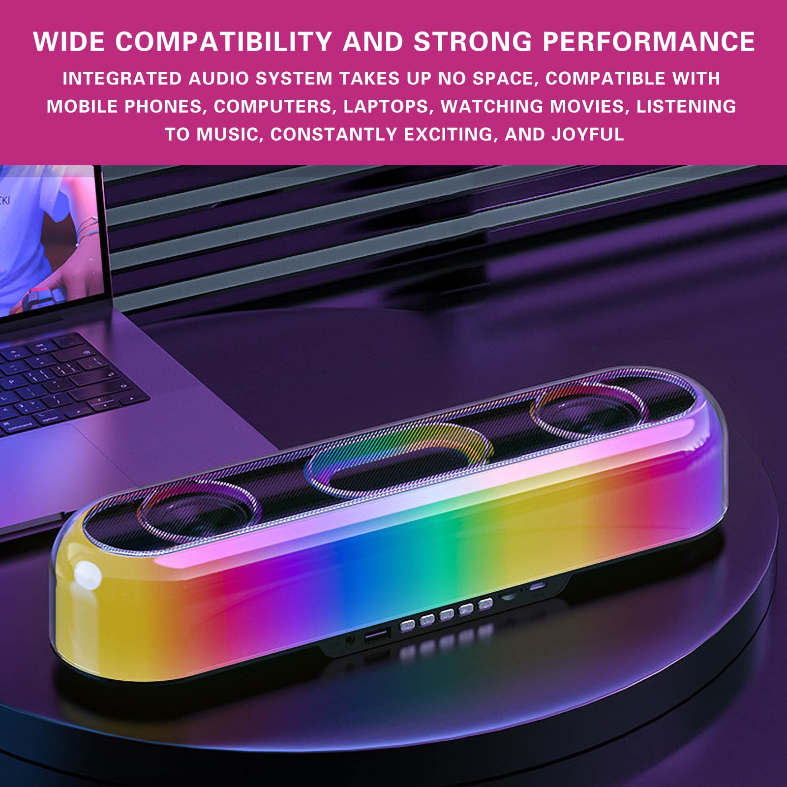 2023 Colorful Lighting Bluetooth Speaker, Multifunctional, High Volume ...