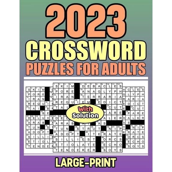 2023 Crossword Puzzles For Adults With Solution: Easy-Hard Crossword ...