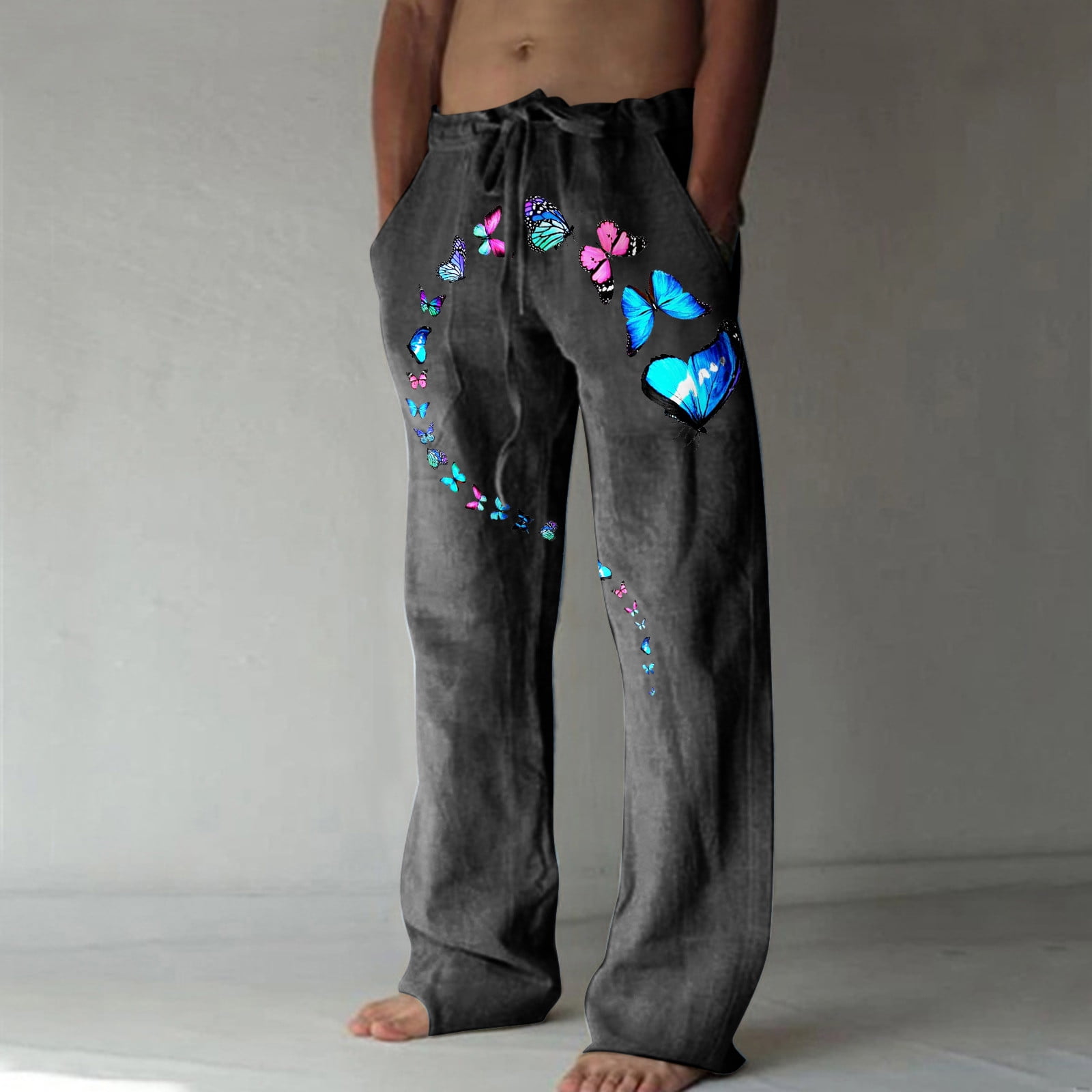 2023 Fashion Casual Sweatpants for Men Plus Size Wide Leg Pants Printed ...