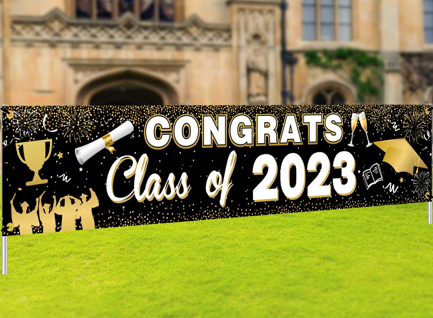 2023 Graduation Banner Yard Sign Congrats Grad Lawn Sign Decorations ...