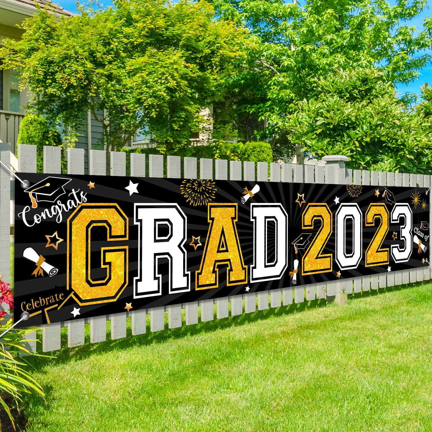 2023 Graduation Banner Yard Sign Congrats Grad Lawn Sign Decorations ...