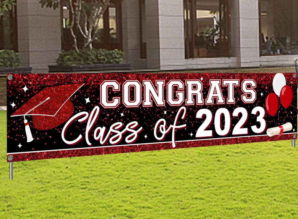 2023 Graduation Banner Yard Sign Congrats Grad Lawn Sign Decorations ...
