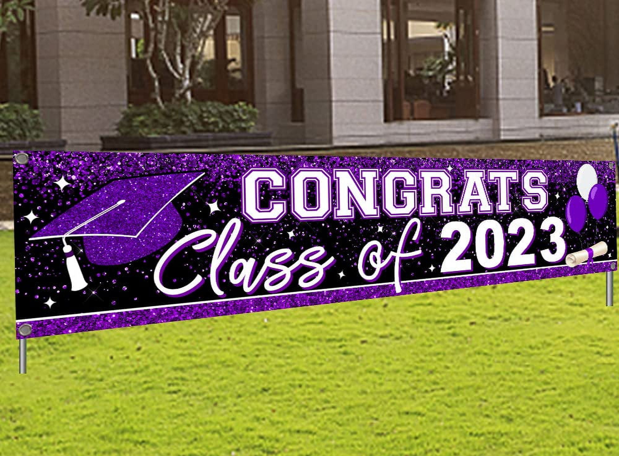 2023 Graduation Banner Yard Sign Congrats Grad Lawn Sign Decorations ...