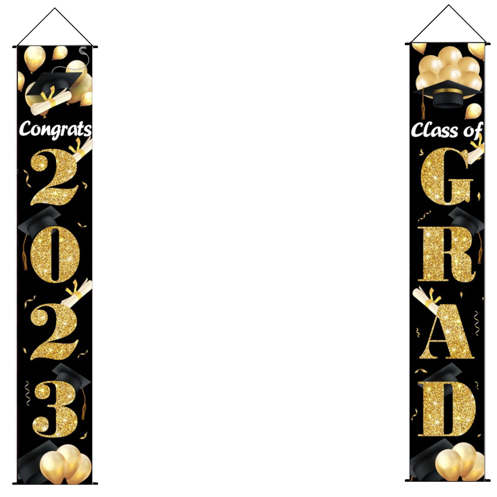 2023 Graduation Banners Hanging Flags Porch Sign Class of& Congrats ...