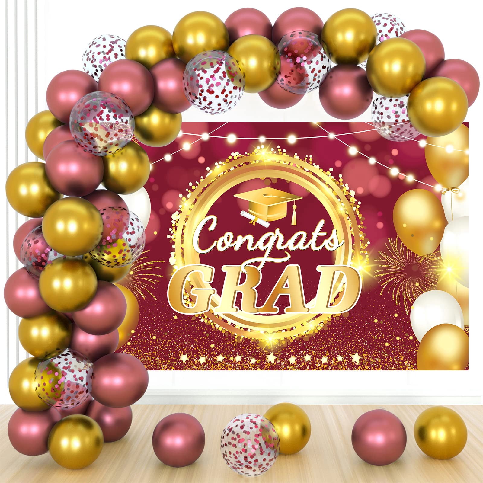 2023 Graduation CM31 Party Decorations - Graduation Backdrop with 50pcs ...