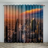 2023 Iconic Building Sunset Landscape Sunshade Curtains Luxury Living ...