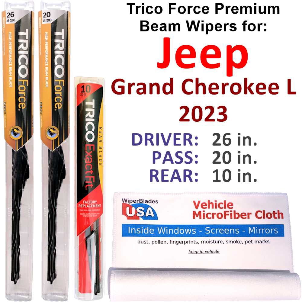 2023 Jeep Grand Cherokee L Performance Beam Wipers (Set of 3) w/Rear ...