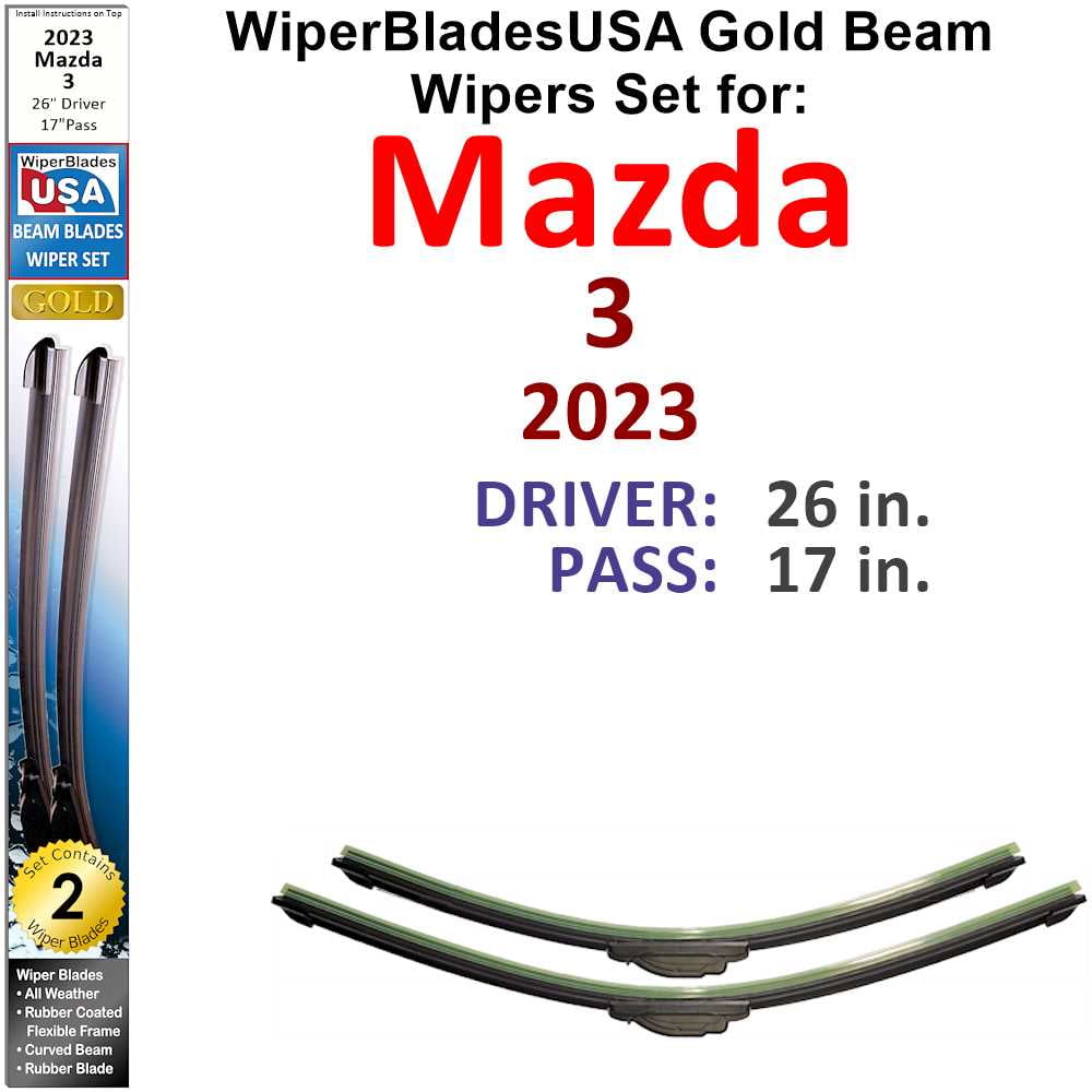 2023 Mazda 3 Beam Wiper Blades Wipers WBUSA (Set of 2) - Walmart.com
