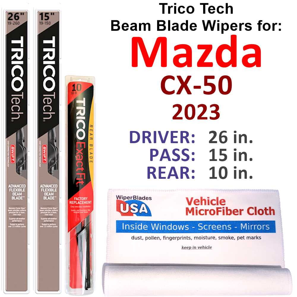 2023 Mazda CX-50 Beam Blade Wipers (Set of 3) w/Rear Wiper - Walmart.com