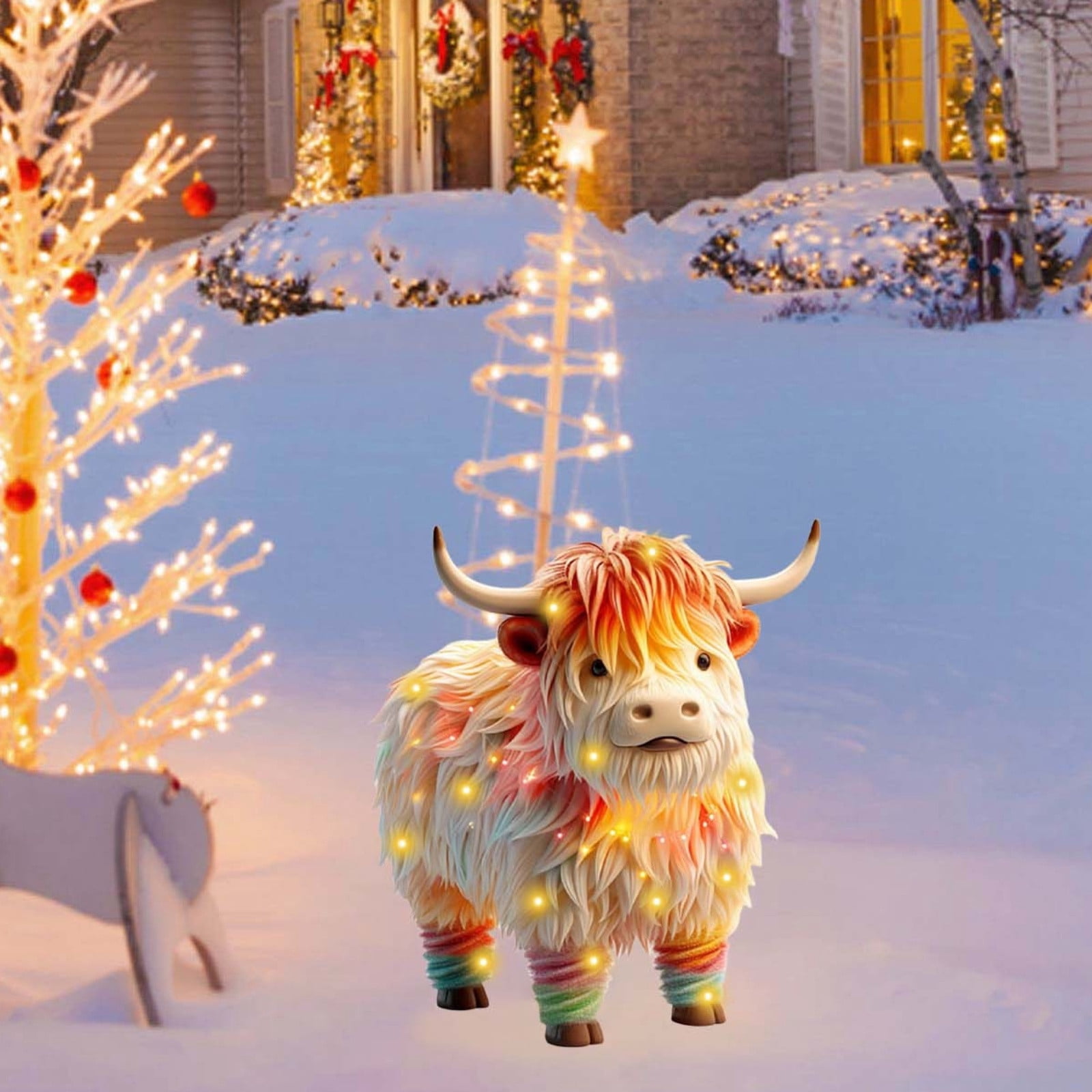 2023 NEW Colorful Cow Garden Outdoor Christmas Decoration Cute Animal ...