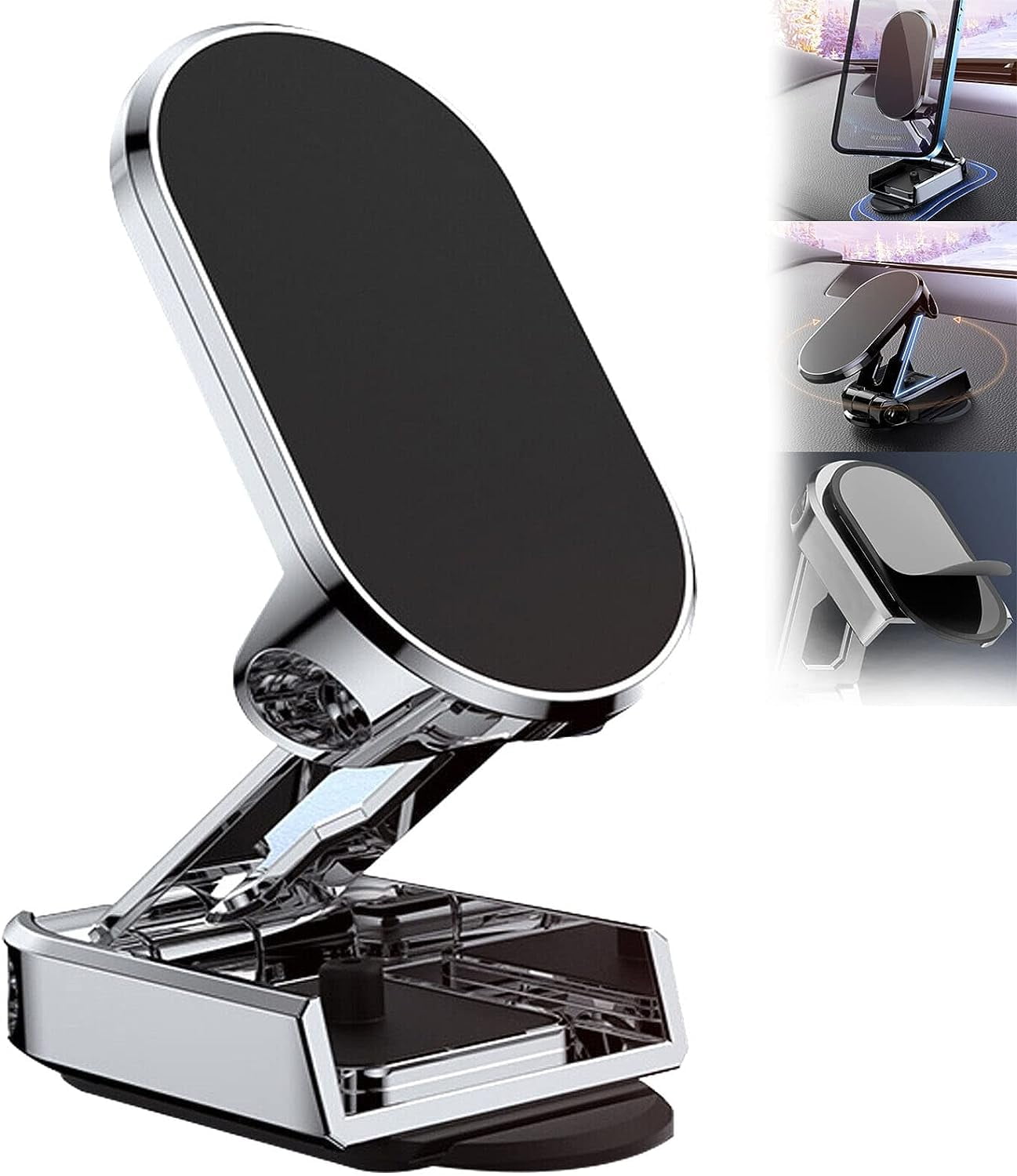 2023 New Alloy Folding Magnetic 360° Car Phone Holder, Foldable Car ...