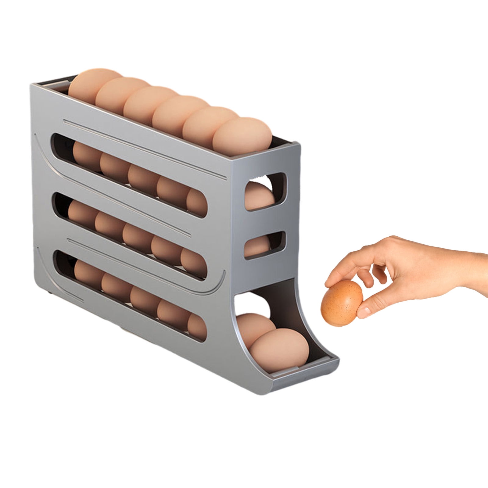 2023 New Automatic Rolling Third-layer Egg Dispenser, Egg Holder ...