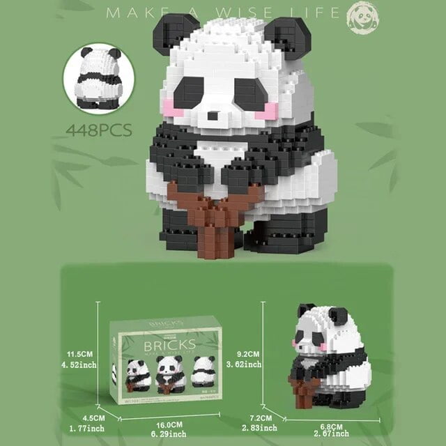 2023 New Creative MINI Chinese Animal Panda Model Building Block MOC ...