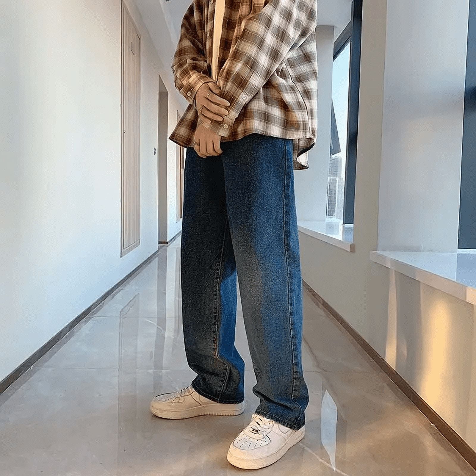 2023 New Denim Jeans Loose Fit Straight Leg Trendy Ice Silk Wide Leg ...