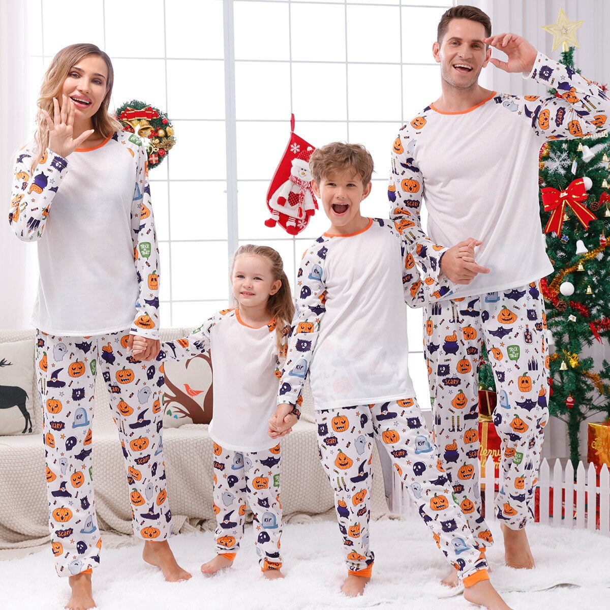 2023 New Family Matching Pajamas Set Adults Kids Baby Rompers Halloween ...