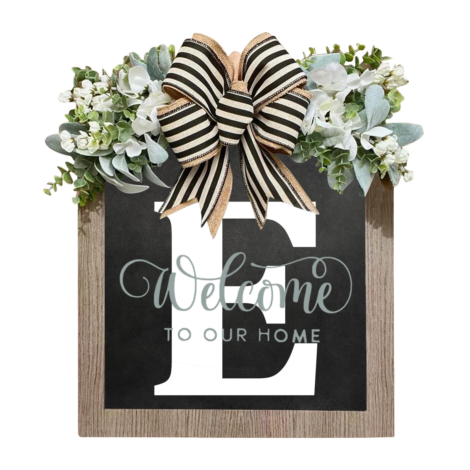2023 New Last Name Year Round Front Door Wreath, 26 Letter Farmhouse ...