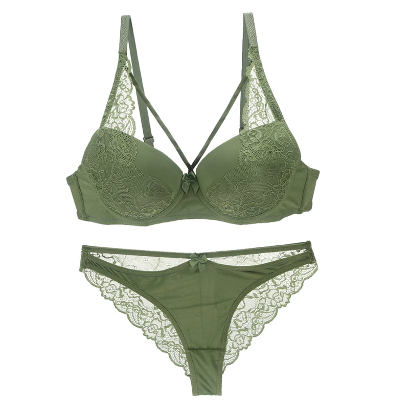 2023 New Sexy Push Up Bra Sets BCDE Cup Underwear Lace Seamless Plunge ...