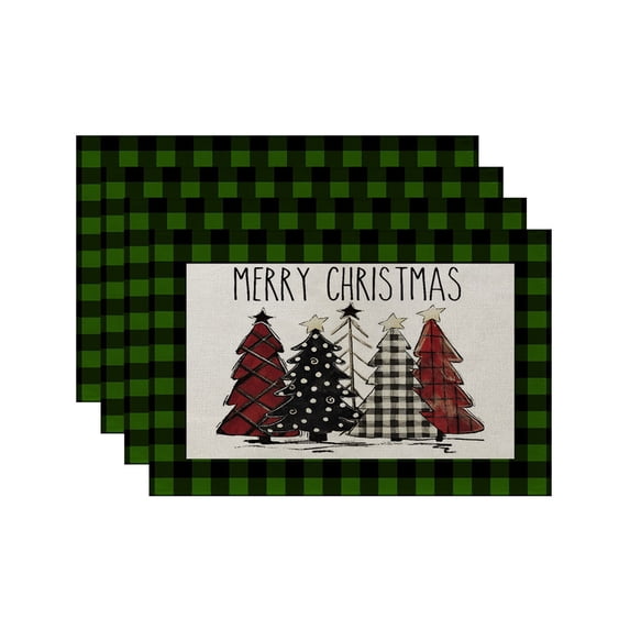 2023 New Table Cloth Nordic Christmas Linen Mats Meal Mat Cartoon Print ...