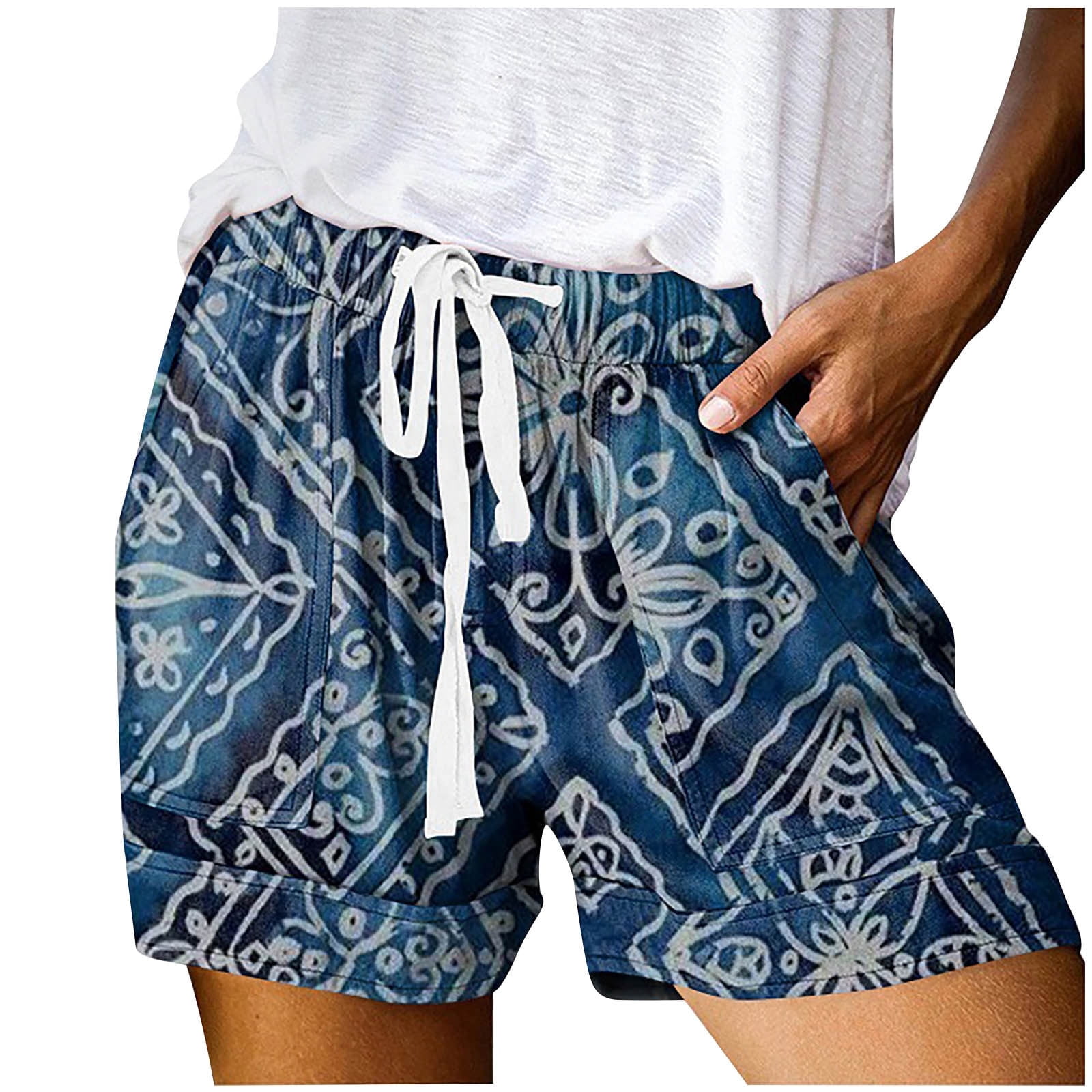 AXXD Womens Shorts Casual Summer Shorts for Women High Waist Drawstring ...