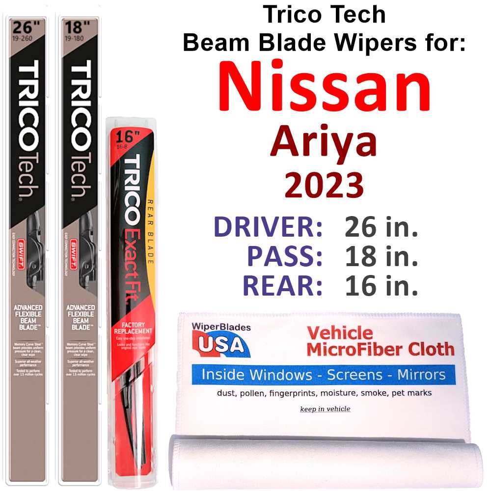2023 Nissan Ariya Beam Blade Wipers (Set of 3) w/Rear Wiper - Walmart.com