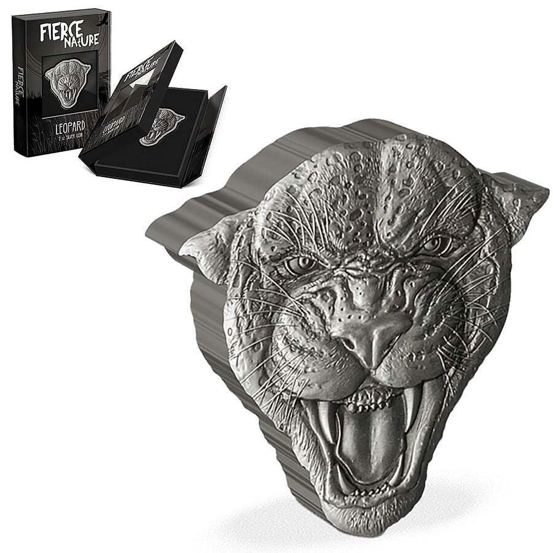 2023 Niue 2 oz Fierce Nature Leopard Shaped Silver Coin - Walmart.com