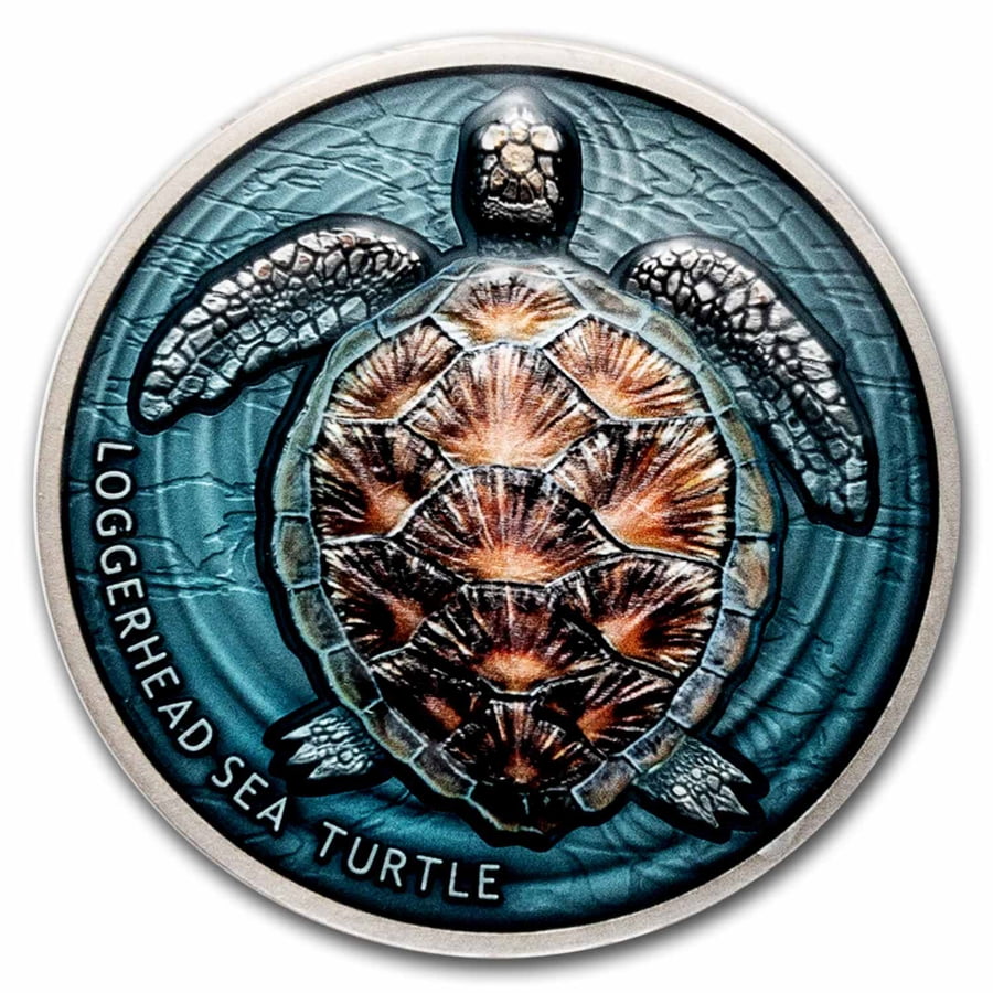 2023 Niue 2 oz Silver Antique Loggerhead Sea Turtle (No Capsule ...
