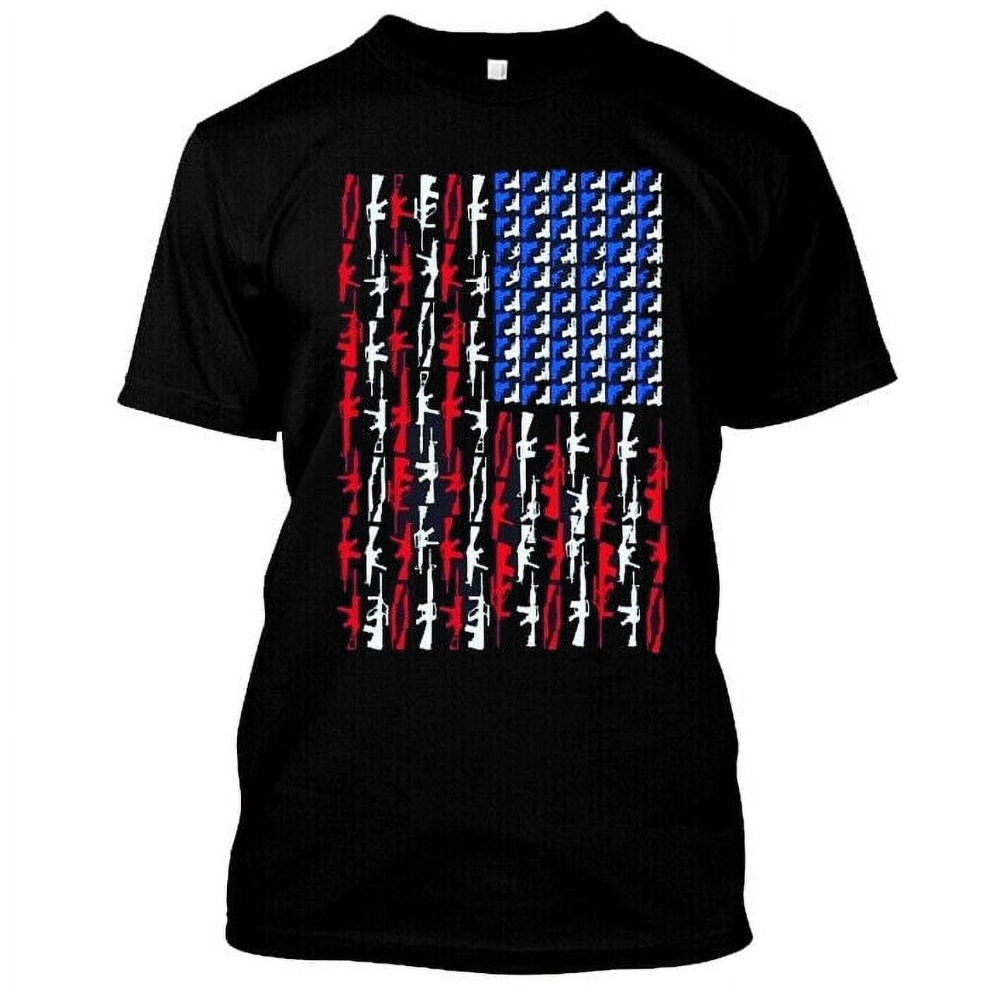 2023 Patriot Pride Gun Flag American Flag Sleeve Mens Short Sleeve T ...