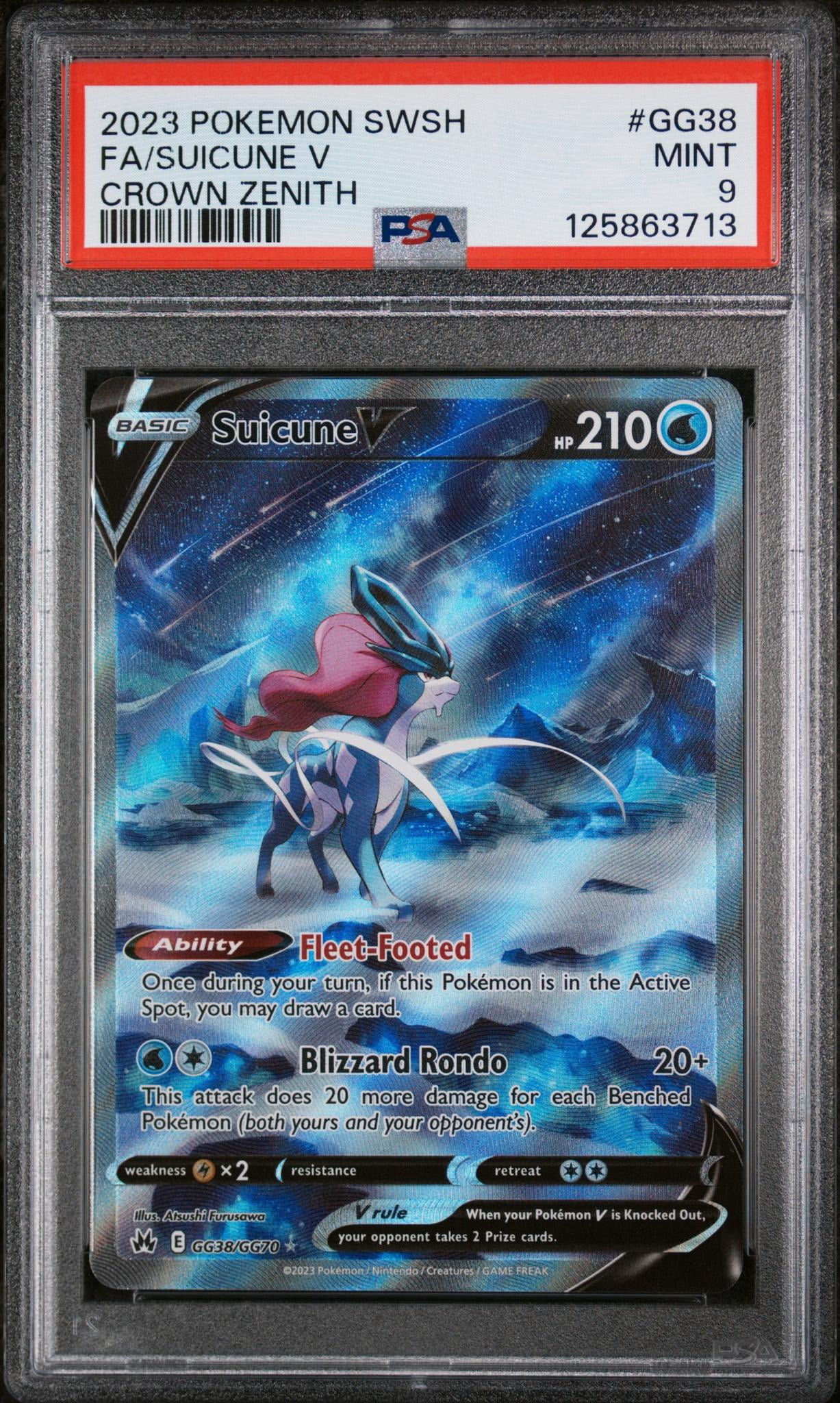2023 Pokemon Sword and Shield Crown Zenith Suicune V #GG38 PSA 9 ...