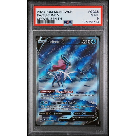 2023 Pokemon Sword and Shield Crown Zenith Suicune V #GG38 PSA 9 ...
