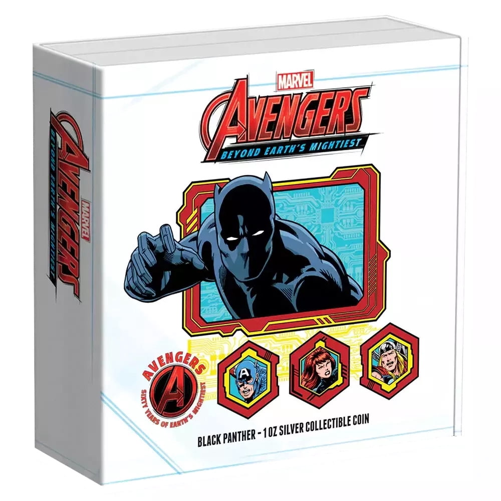 2023 Marvel Avengers 60th Anni. Black Panther 1 oz Silver Coin By NZ ...
