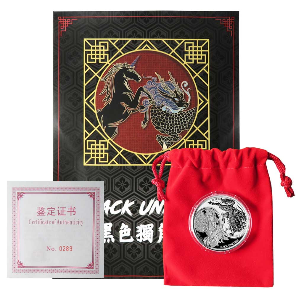 2023 Proof Black Unicorn 1 oz Silver Split-Coin Pouch & COA - Walmart.com