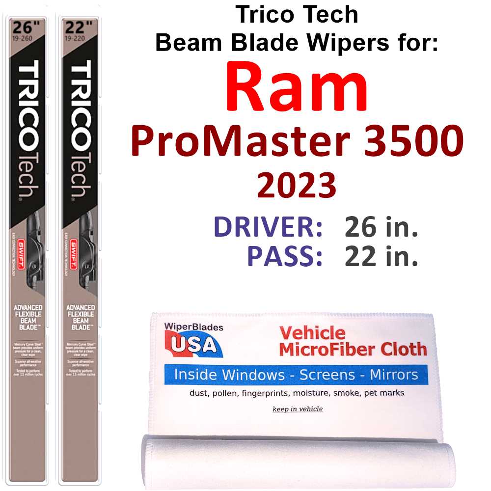 2023 Ram ProMaster 3500 Beam Blade Wipers (Set of 2) - Walmart.com