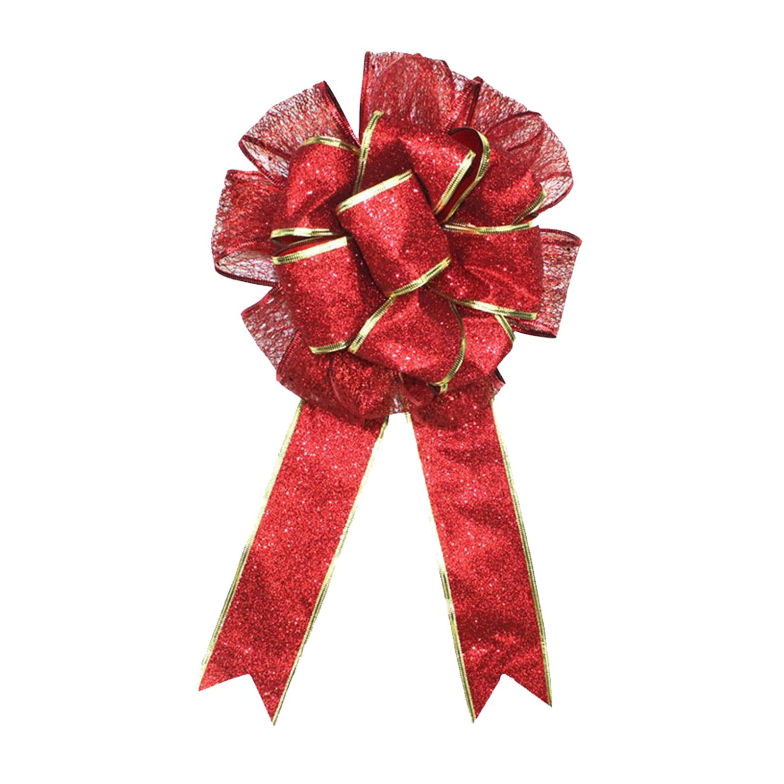 2023 Red Foreign Trade Large Christmas Decorations Double Christmas Bow ...