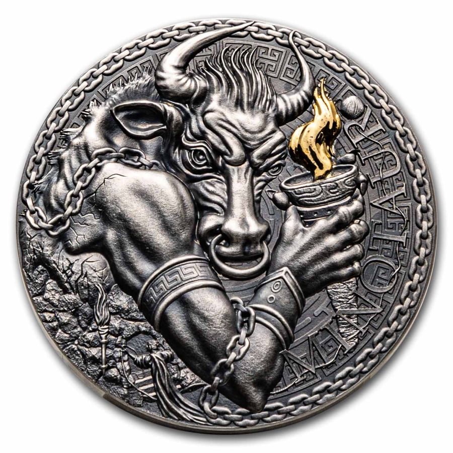 2023 Republic of Cameroon 1 oz Silver Greek Mythology; Minotaur ...