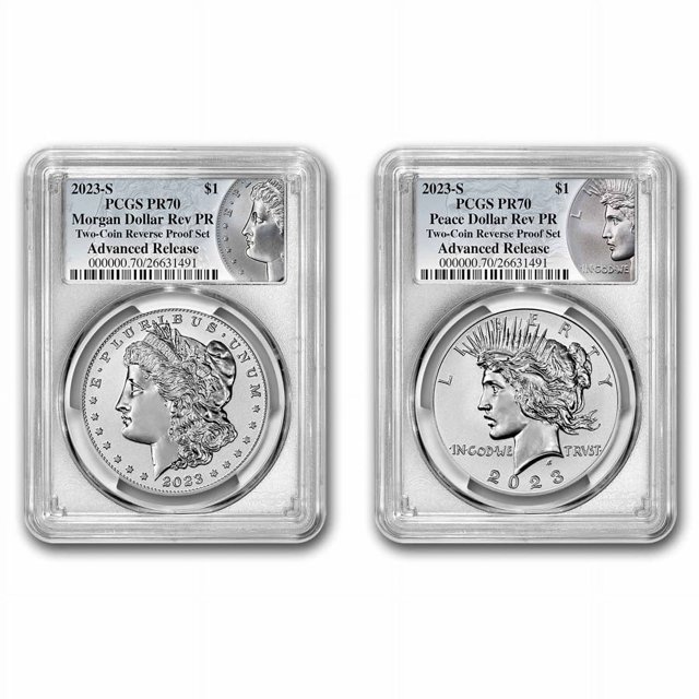 2023-S Morgan & Peace Rev Proof Set PR-70 PCGS (AR, Morgan/Peace ...