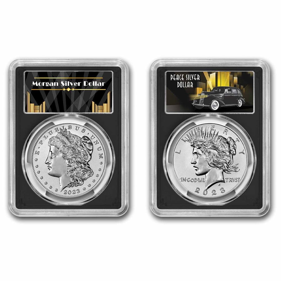 2023-S Morgan & Peace Reverse Proof Set PR-70 PCGS (FDI, Black ...