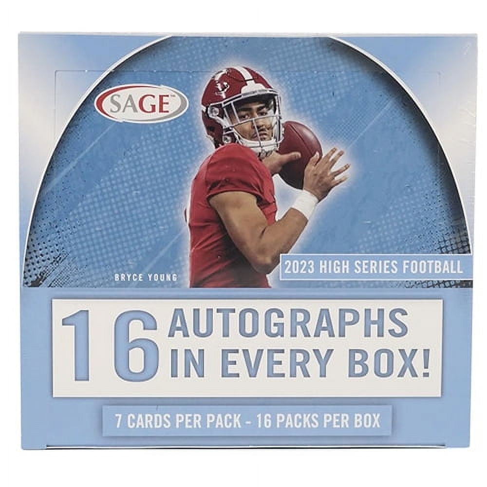 SAGE 2023 Sports Trading Football Cards - HOBBY BOX (16 Packs, 16 ...