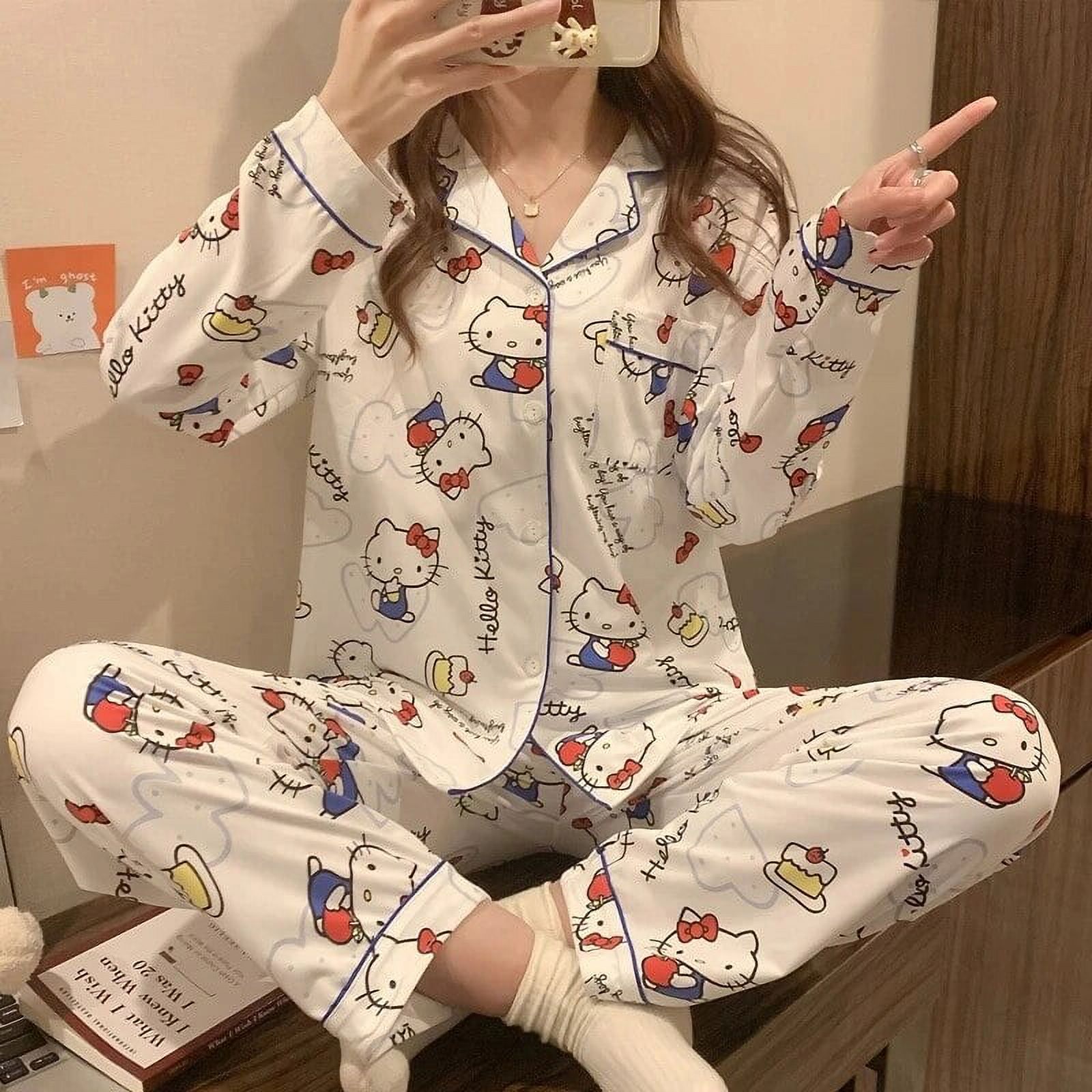 2023 Sanrio Hello Kitty Pajamas Pants My Melody Kuromi Long-Sleeved ...